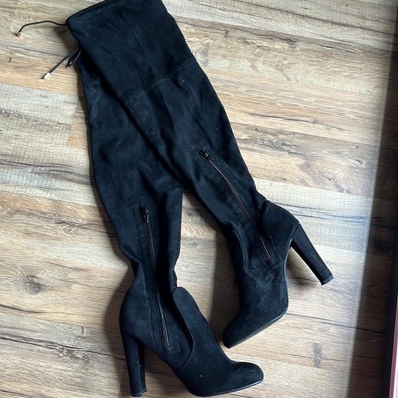 Yoki | Shoes | Black Thigh High Boots | Poshmark